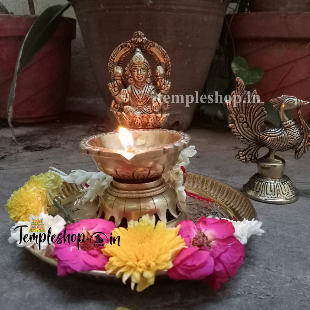 KAMATCHI ENTERPRISES BRASS DURGA DIYA - Templeshop