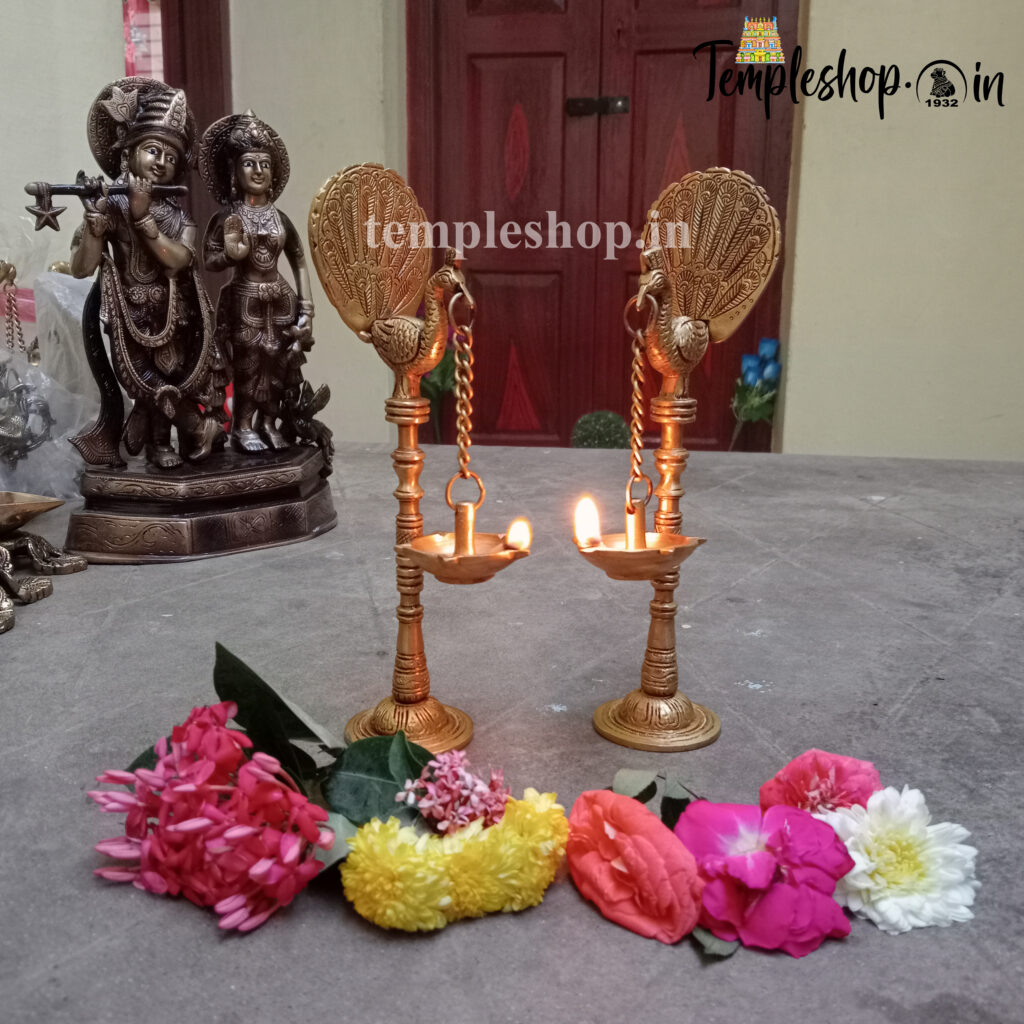 PEACOCK HANGING DEEPAM - Templeshop