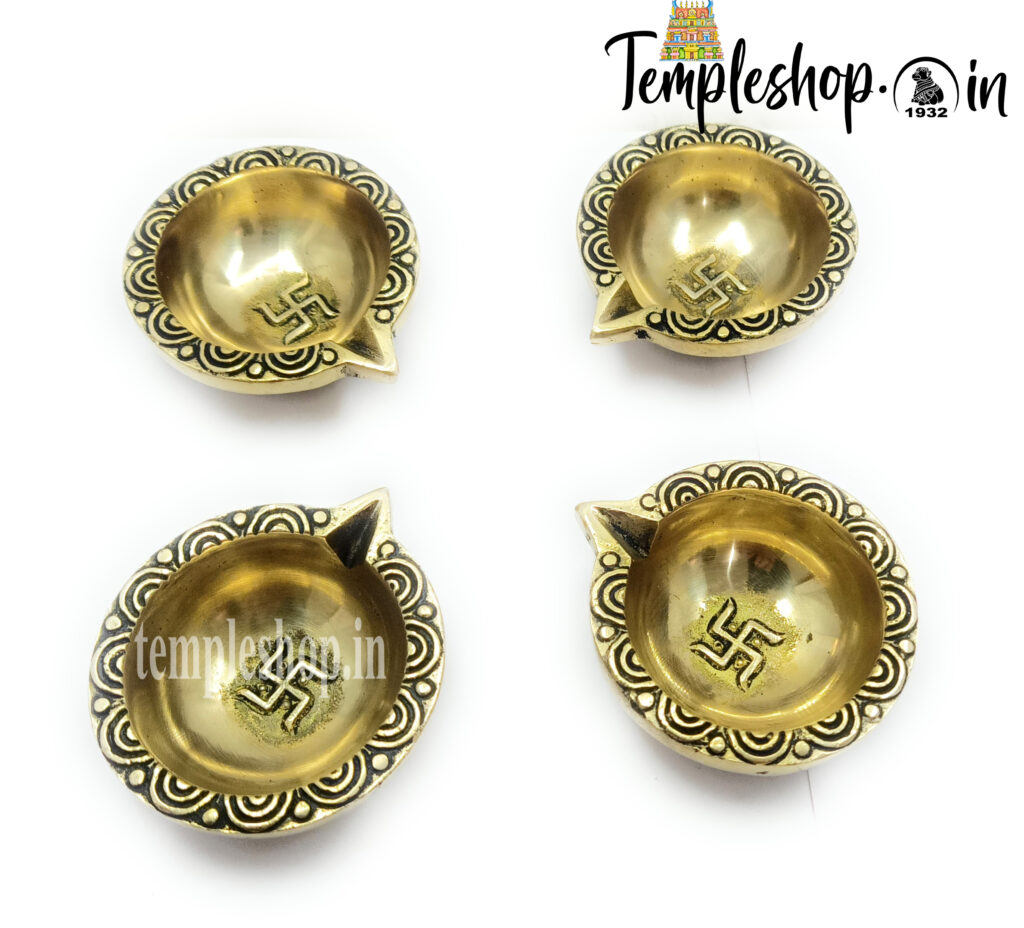 BRASS SWASTICK AGAL DIYA - Templeshop